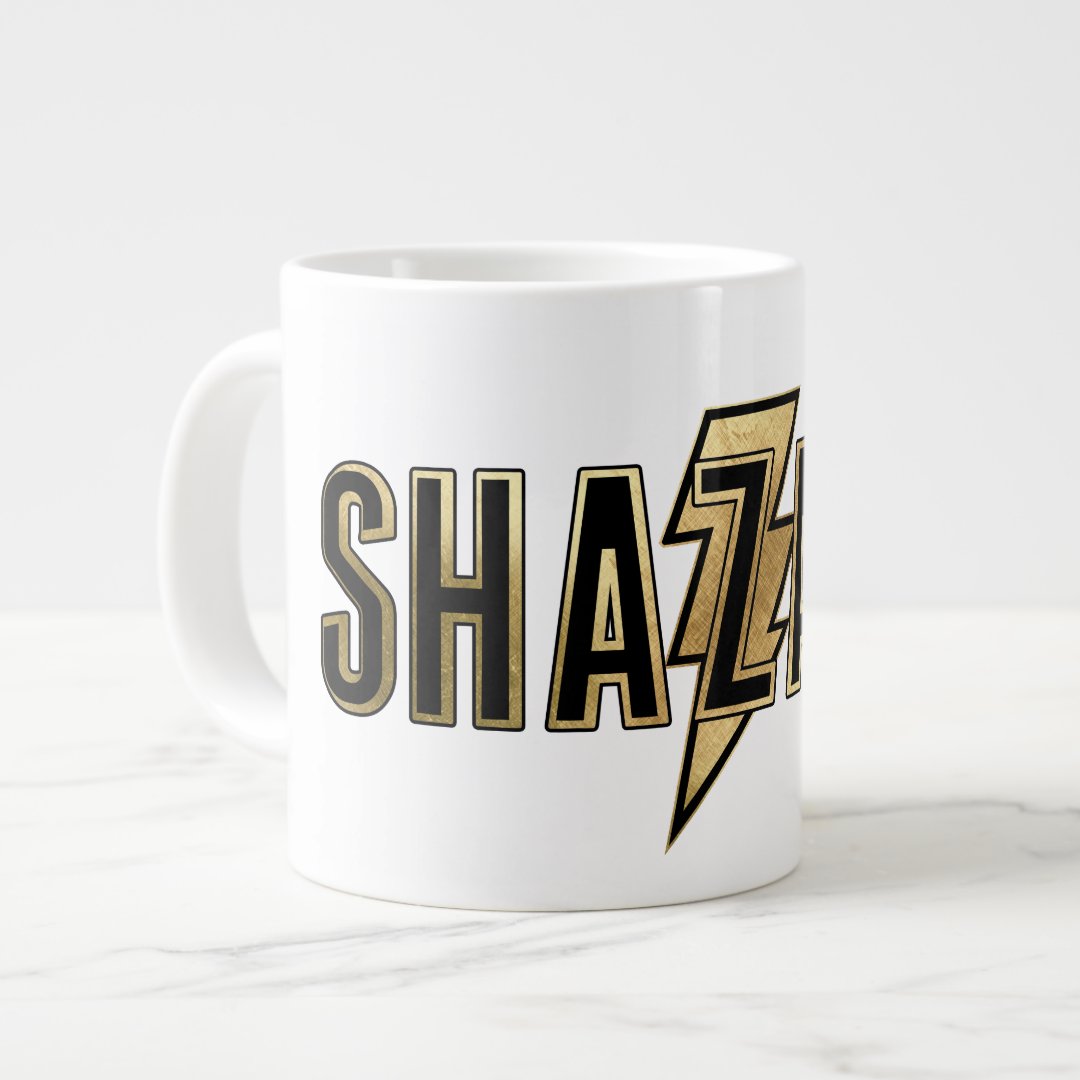 SHAZAM! | Gold Logo Giant Coffee Mug | Zazzle