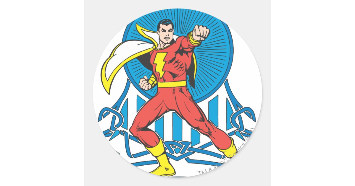 SHAZAM in Fight Stance Classic Round Sticker | Zazzle