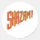 Shazam Logo Red/Yellow Classic Round Sticker | Zazzle