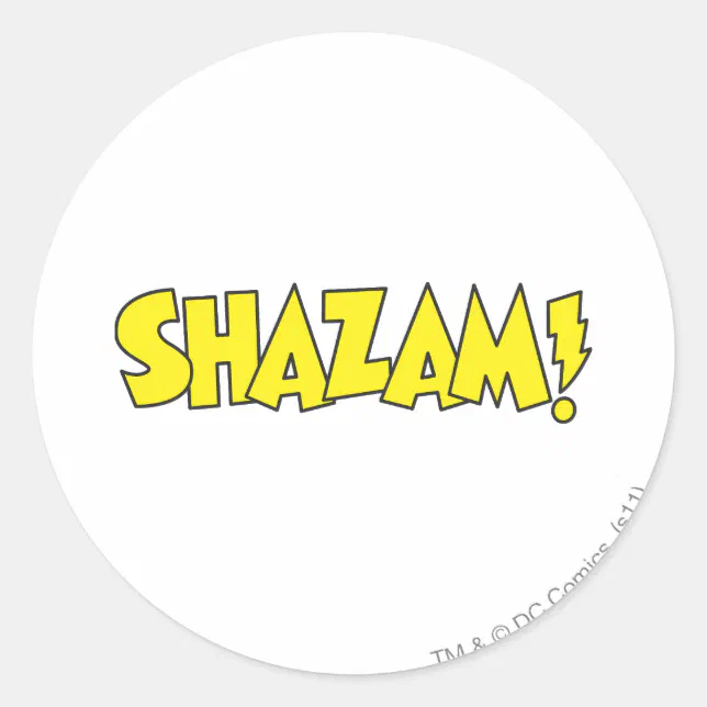 Shazam Logo Yellow Classic Round Sticker | Zazzle
