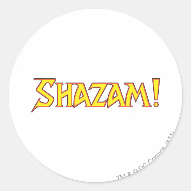 Shazam Logo Yellow/Red Classic Round Sticker | Zazzle