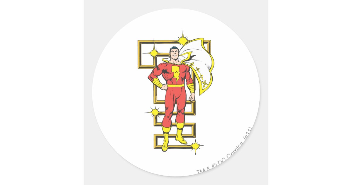 SHAZAM Poses Classic Round Sticker | Zazzle