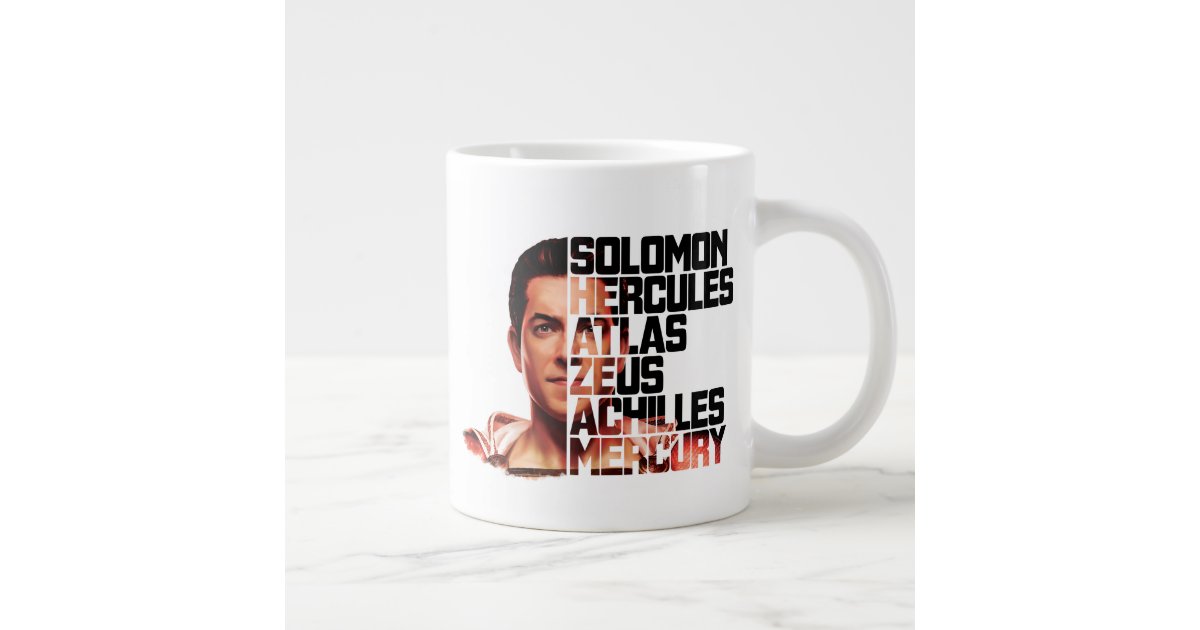SHAZAM! | Shazam Closeup Acronym Graphic Giant Coffee Mug | Zazzle