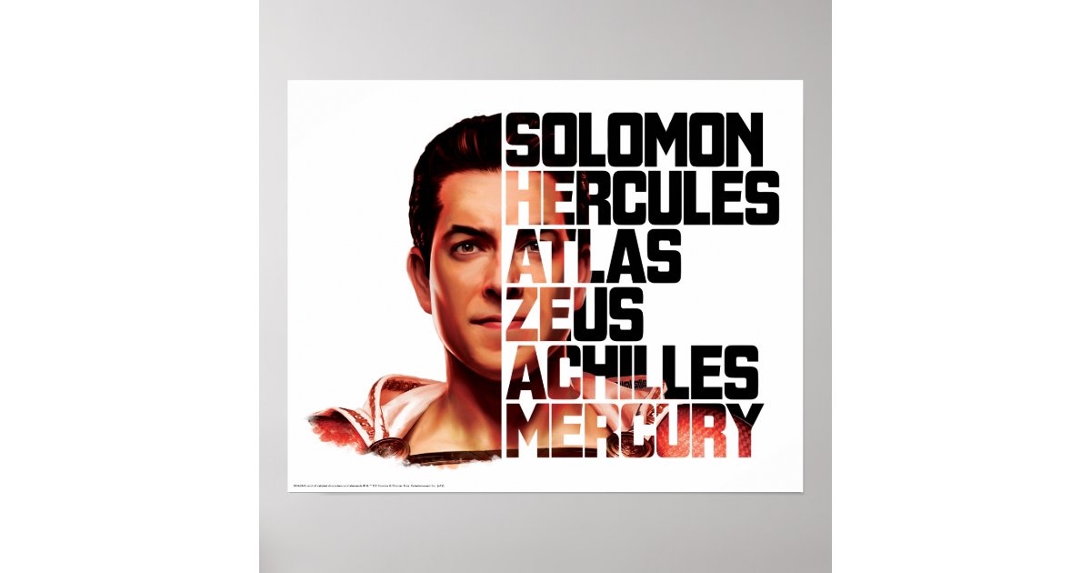 SHAZAM! | Shazam Closeup Acronym Graphic Poster | Zazzle