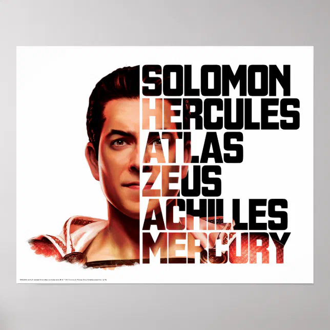 SHAZAM! | Shazam Closeup Acronym Graphic Poster | Zazzle