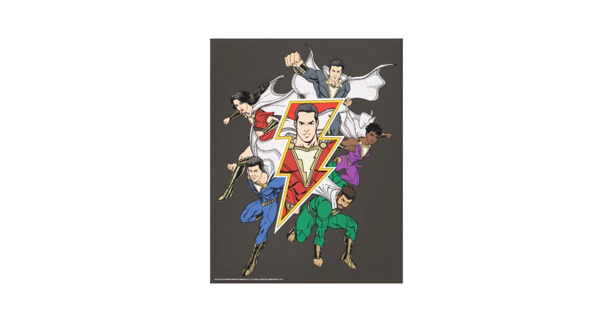 SHAZAM! | Shazam Family Graphic Canvas Print | Zazzle