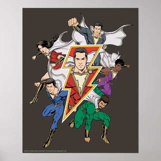 SHAZAM! | Shazam Family Graphic Poster | Zazzle