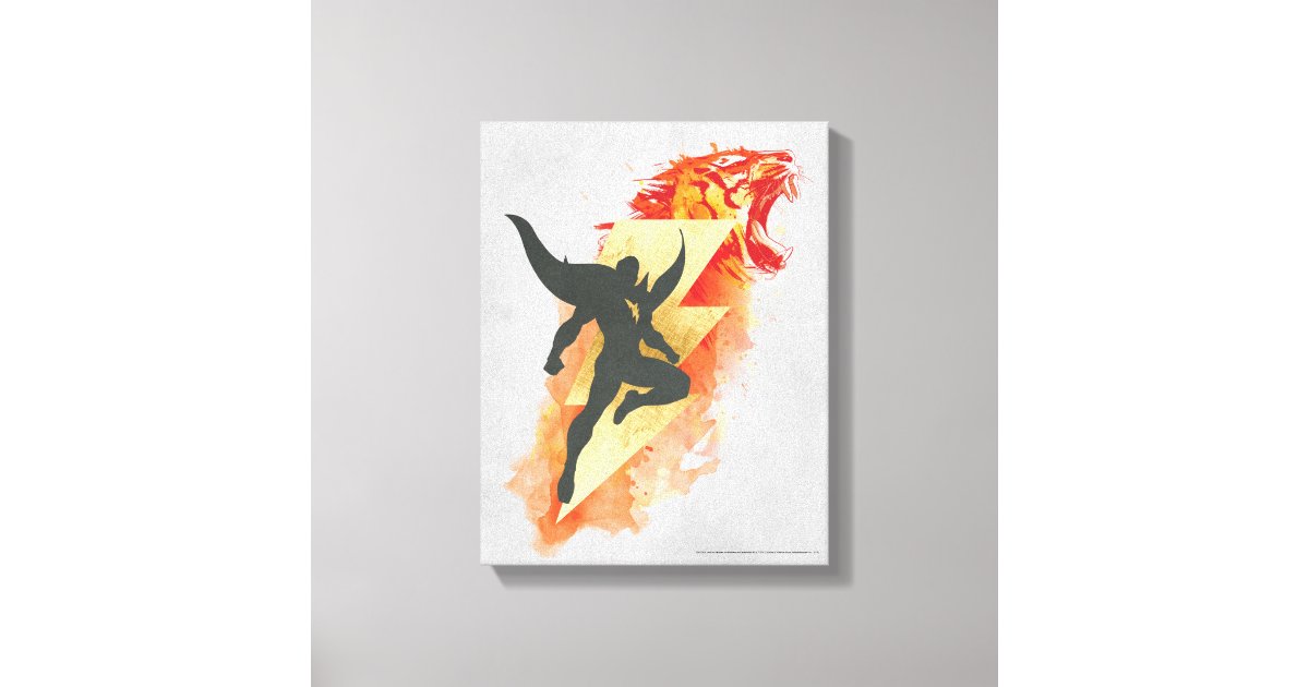 SHAZAM! | Shazam Tiger & Lightning Graphic Canvas Print | Zazzle