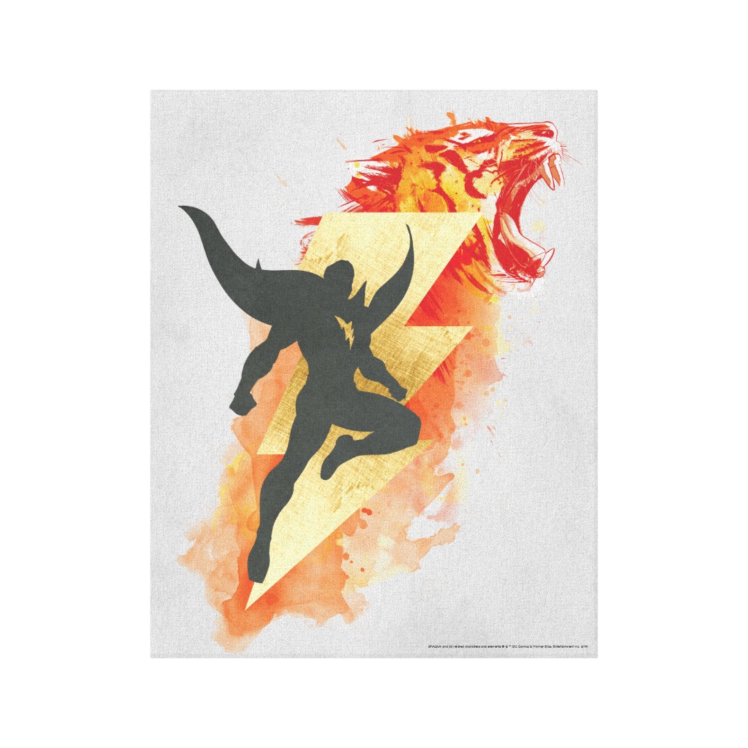 SHAZAM! | Shazam Tiger & Lightning Graphic Canvas Print | Zazzle