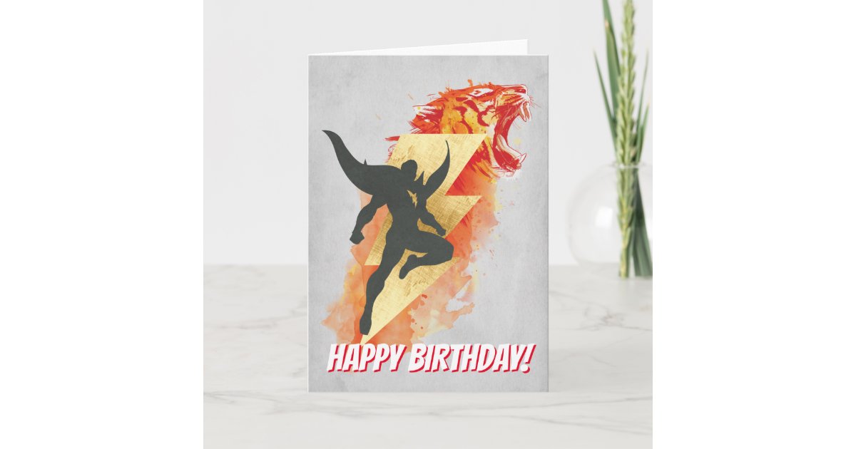 SHAZAM! | Shazam Tiger & Lightning Graphic Card | Zazzle