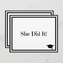 She Did It Graduation Invitation | Zazzle