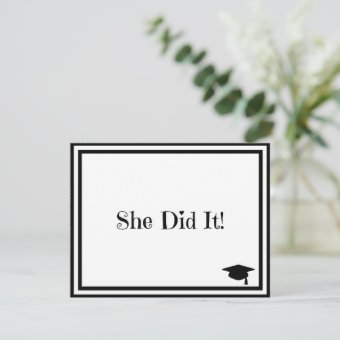 She Did It Graduation Invitation | Zazzle