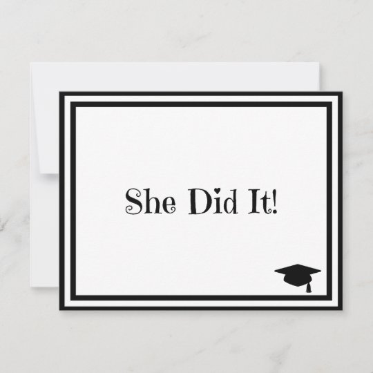 She Did It Graduation Invitation | Zazzle.com