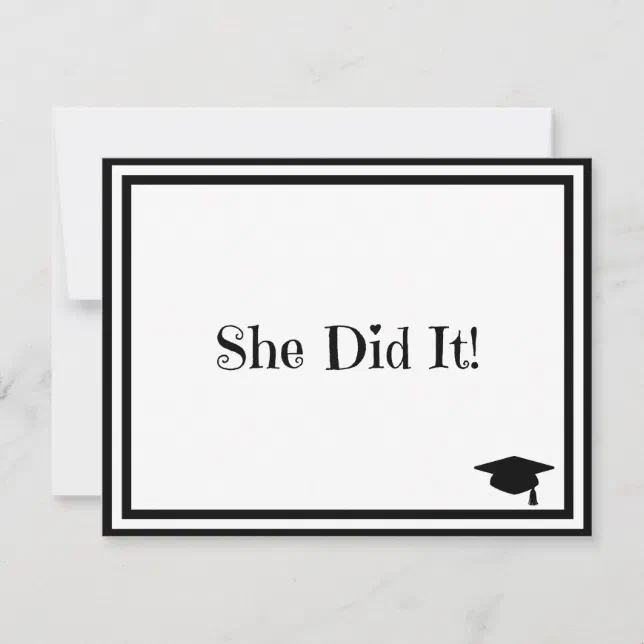 She Did It Graduation Invitation | Zazzle