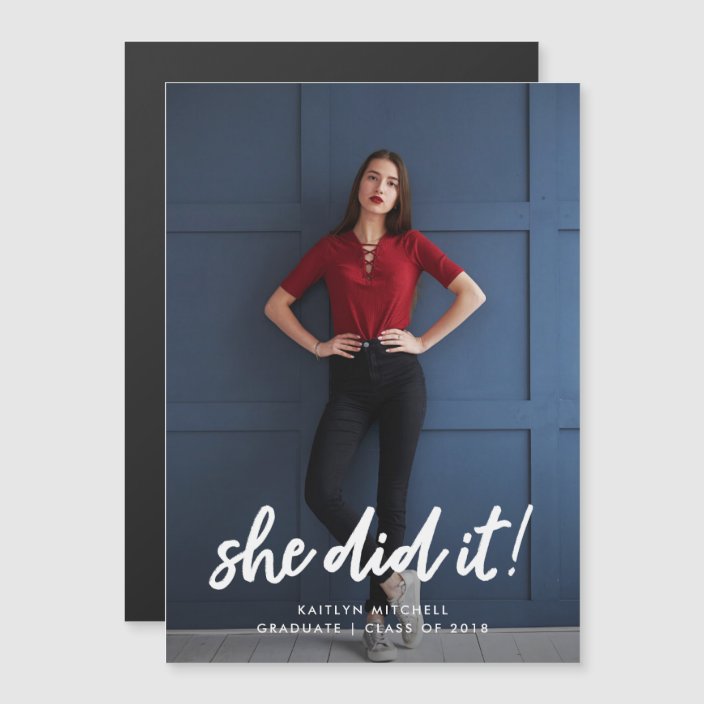 She Did It | Photo Graduation Announcement | Zazzle.com
