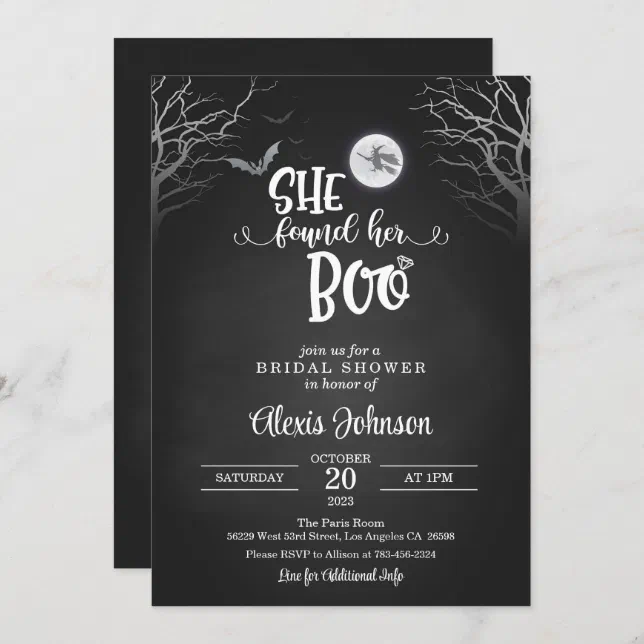 She Found Her Boo Bridal Shower Invitation | Zazzle