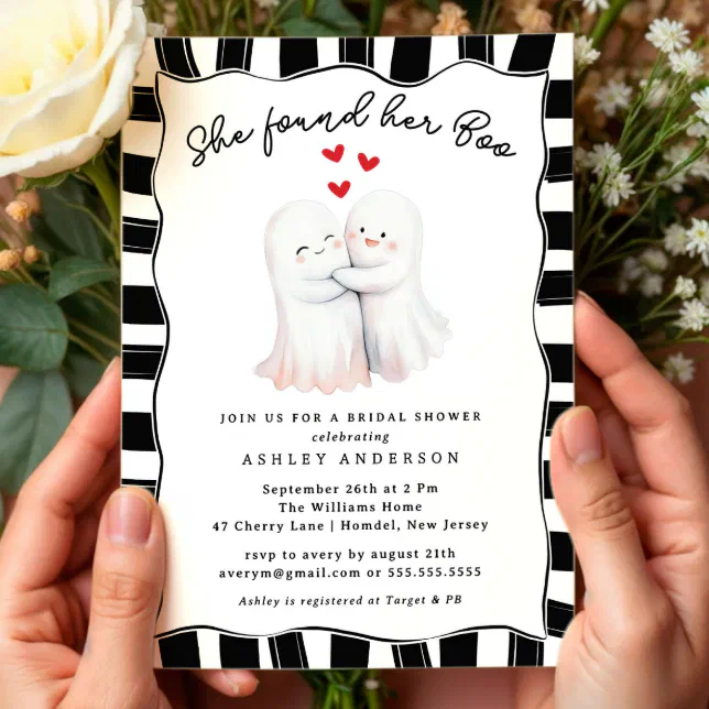 She Found Her Boo Bridal Shower Invitation | Zazzle