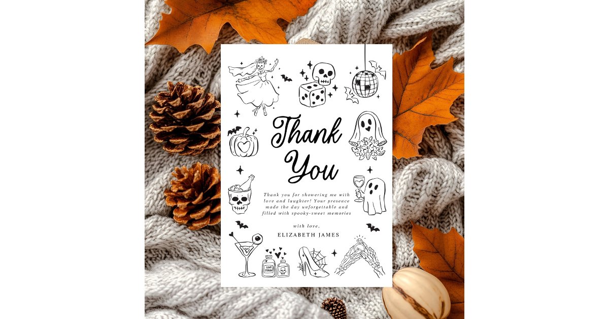 She Found Her Boo Ghost Floral Bridal Shower Thank You Card | Zazzle