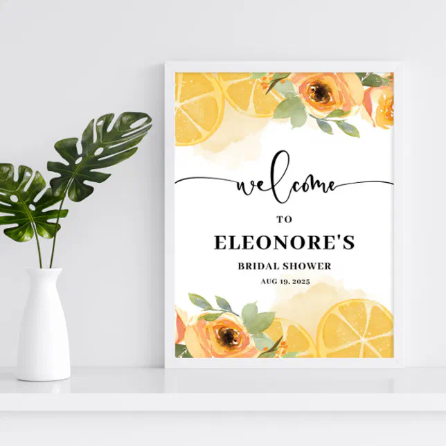 She Found her Main Squeeze Bridal Shower Welcome Poster | Zazzle