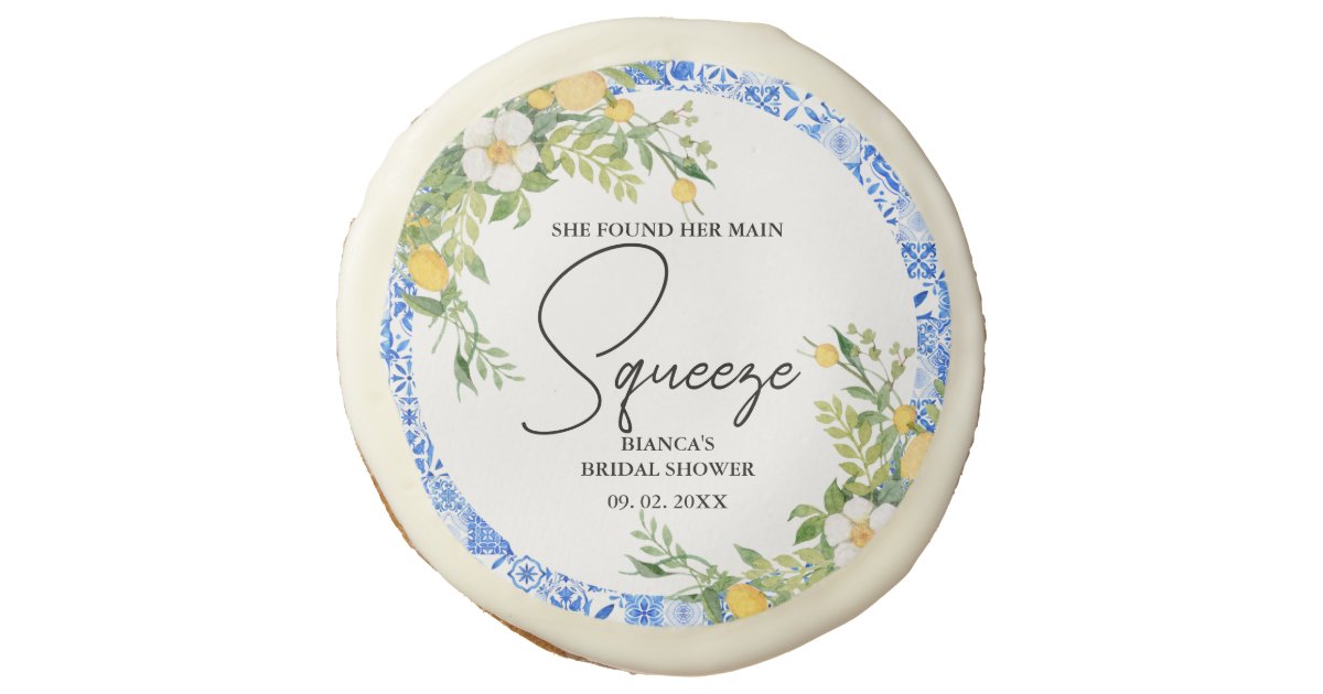 She found her main squeeze lemon Bridal Shower Sugar Cookie | Zazzle
