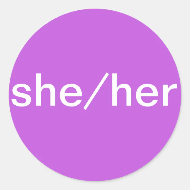 She/Her Pronoun Sticker for Name Badges | Zazzle