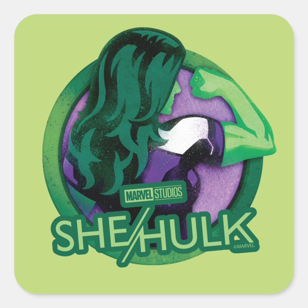 She-Hulk Icon Square Sticker | Zazzle