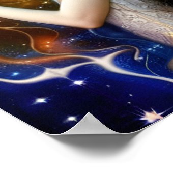 She of Rainbow Starlight Digital Art Poster | Zazzle