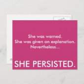 She persisted. postcard | Zazzle