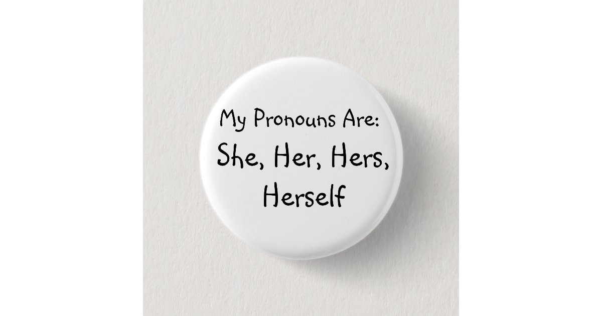 'She' Pronoun Badge Button | Zazzle