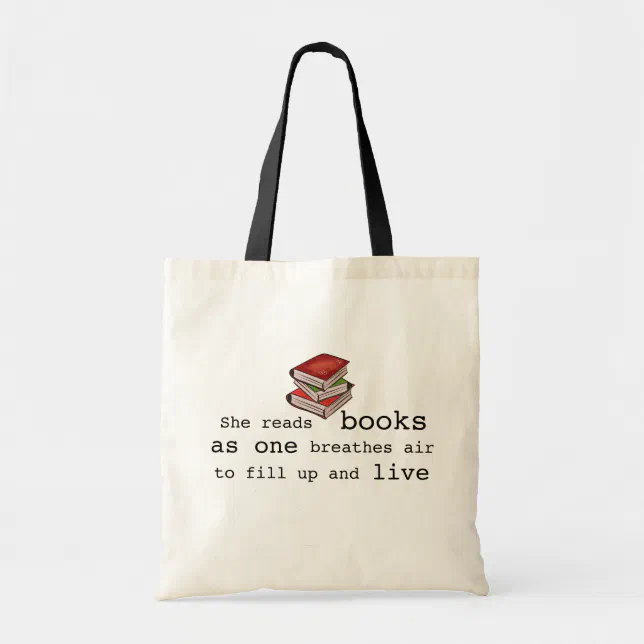 She Read Books to Live Book Lover Tote Bag | Zazzle