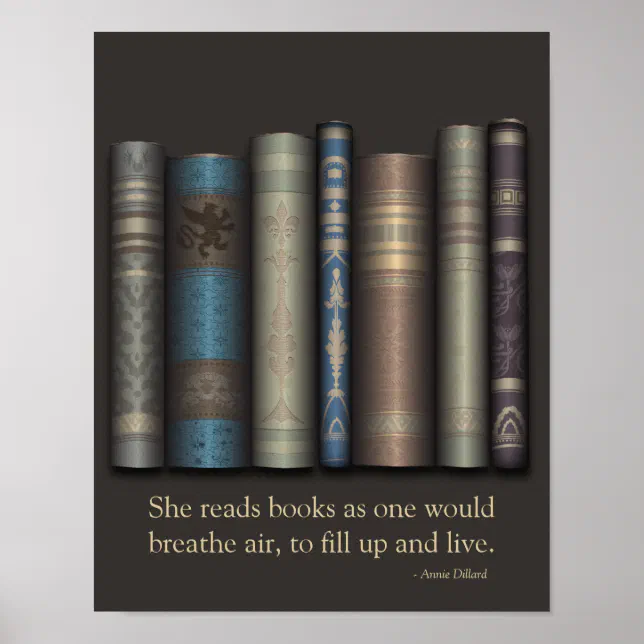 She Reads Books To Live Book Lover Poster | Zazzle