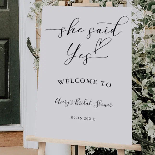 She Said Yes Bridal Shower Welcome Sign | Zazzle