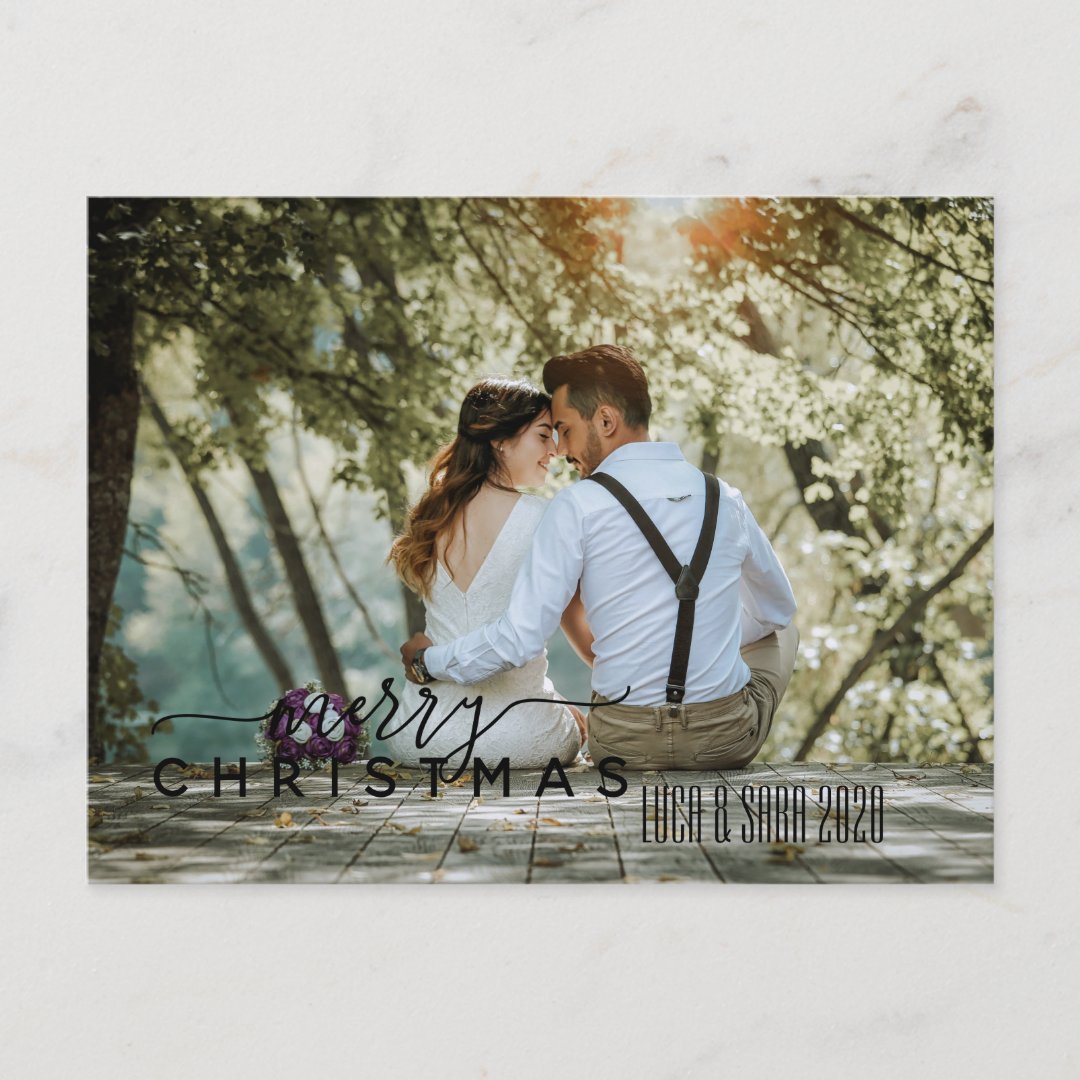 She said yes, Christmas Holiday Postcard | Zazzle