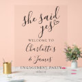 She Said Yes Engagement Party Welcome Acrylic Sign | Zazzle