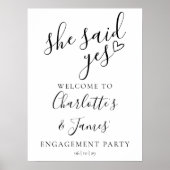 She Said Yes Engagement Party Welcome Sign | Zazzle