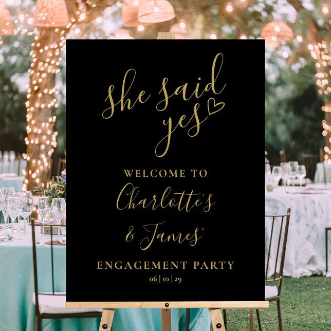 She Said Yes Engagement Party Welcome Sign | Zazzle