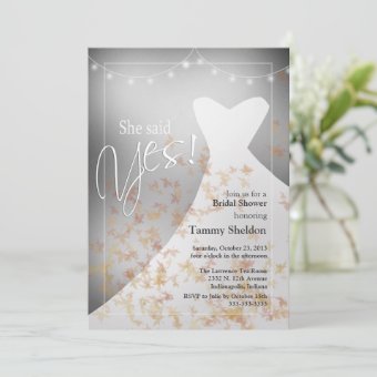 She Said Yes Fall Bridal Shower Invitation | Zazzle