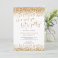 She Said Yes Gold Glitter Borders Engagement Invitation | Zazzle