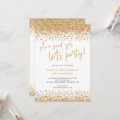 She Said Yes Gold Glitter Borders Engagement Invitation | Zazzle