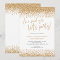 She Said Yes Gold Glitter Borders Engagement Invitation | Zazzle