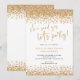 She Said Yes Gold Glitter Borders Engagement Invitation | Zazzle