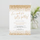 She Said Yes Gold Glitter Borders Engagement Invitation | Zazzle