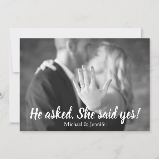 She Said Yes Photo Engagement Announcement | Zazzle.com