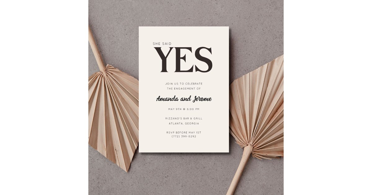 She Said Yes Photo Engagement Party Invite | Zazzle