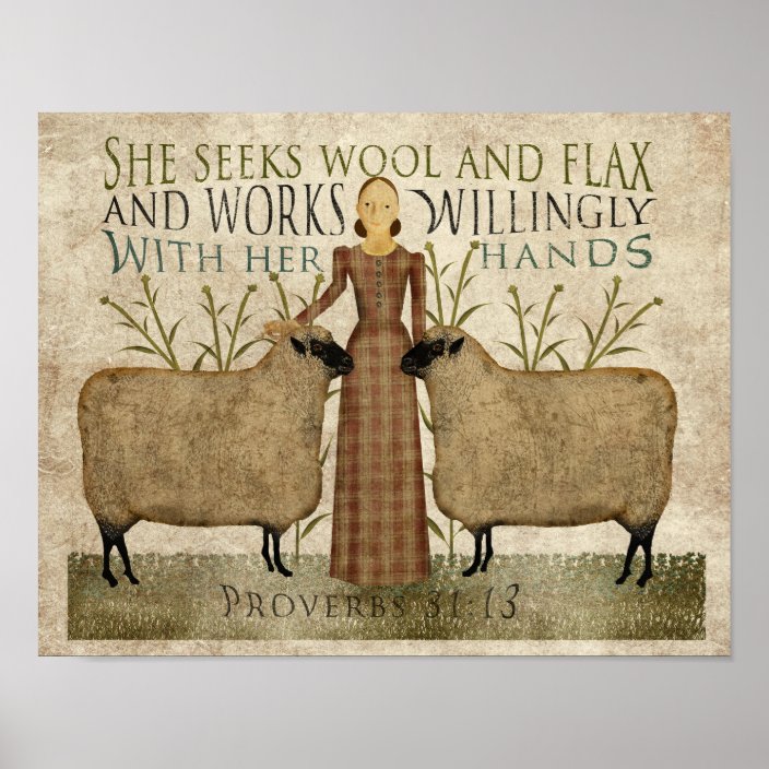 She Seeks Wool & Flax Poster | Zazzle.com