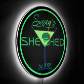 She Shed Woman's Man Cave Bar LED Sign | Zazzle