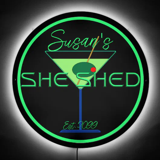 She Shed Woman's Man Cave Bar LED Sign | Zazzle