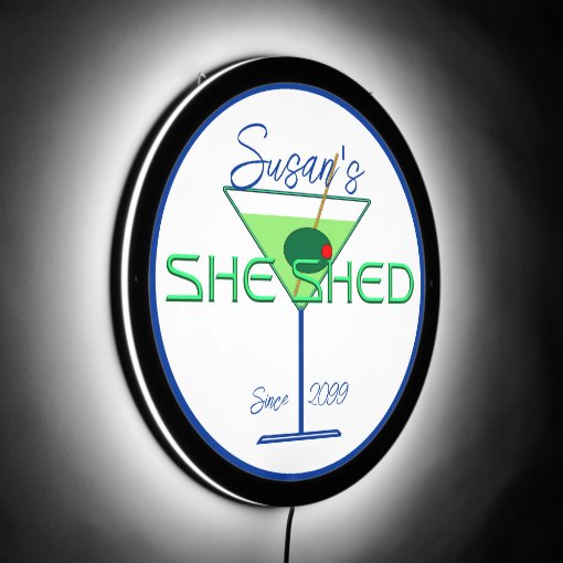 She Shed Woman's Man Cave Bar LED Sign | Zazzle