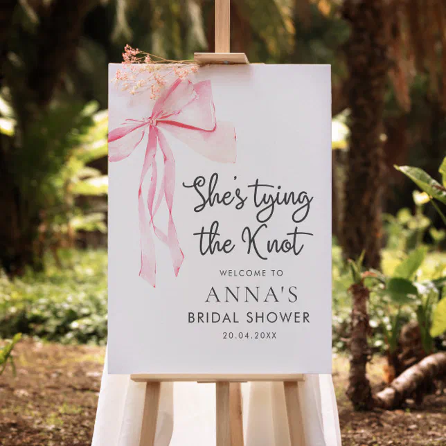She Tying The Knot Bridal Shower Welcome Sign | Zazzle