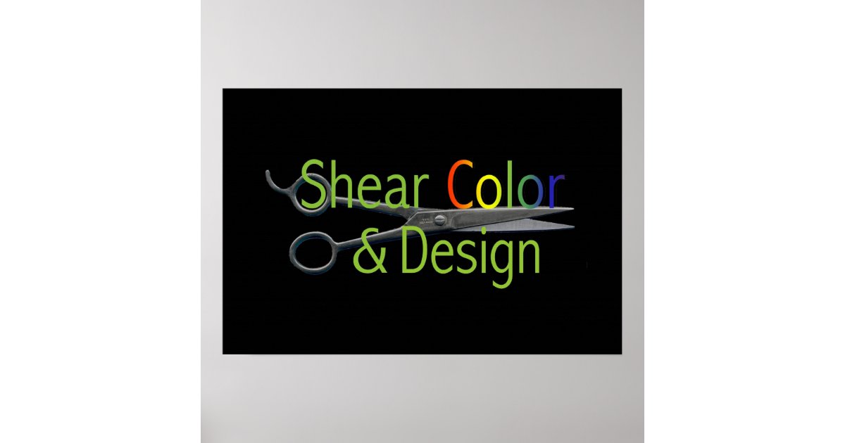 Shear Color & Design Logo Poster | Zazzle